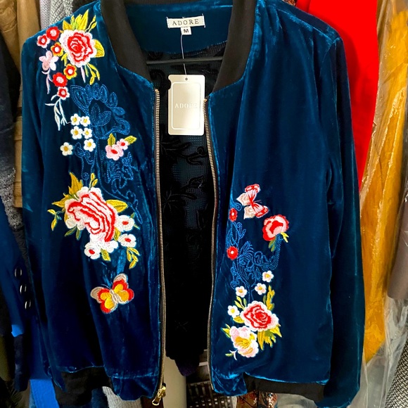 Adore | Jackets & Coats | Velour Bomber Jacket | Poshmark